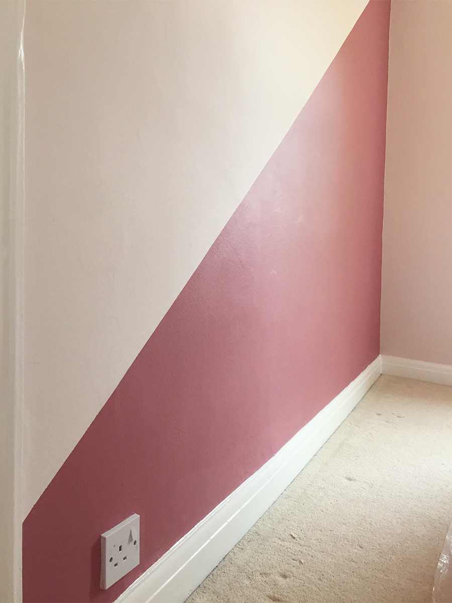 Feature Diagonal Painted Wall - BELLE decorating, Shefford